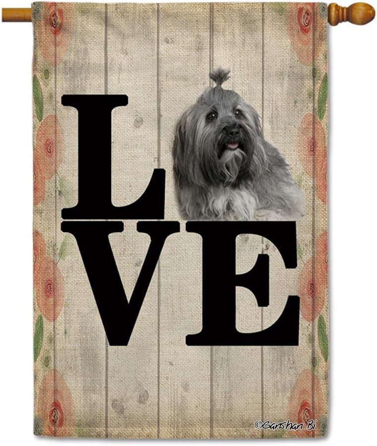 Cute Havanese Dog House Flag Love Valentine''s Decoration Flag Banner ...