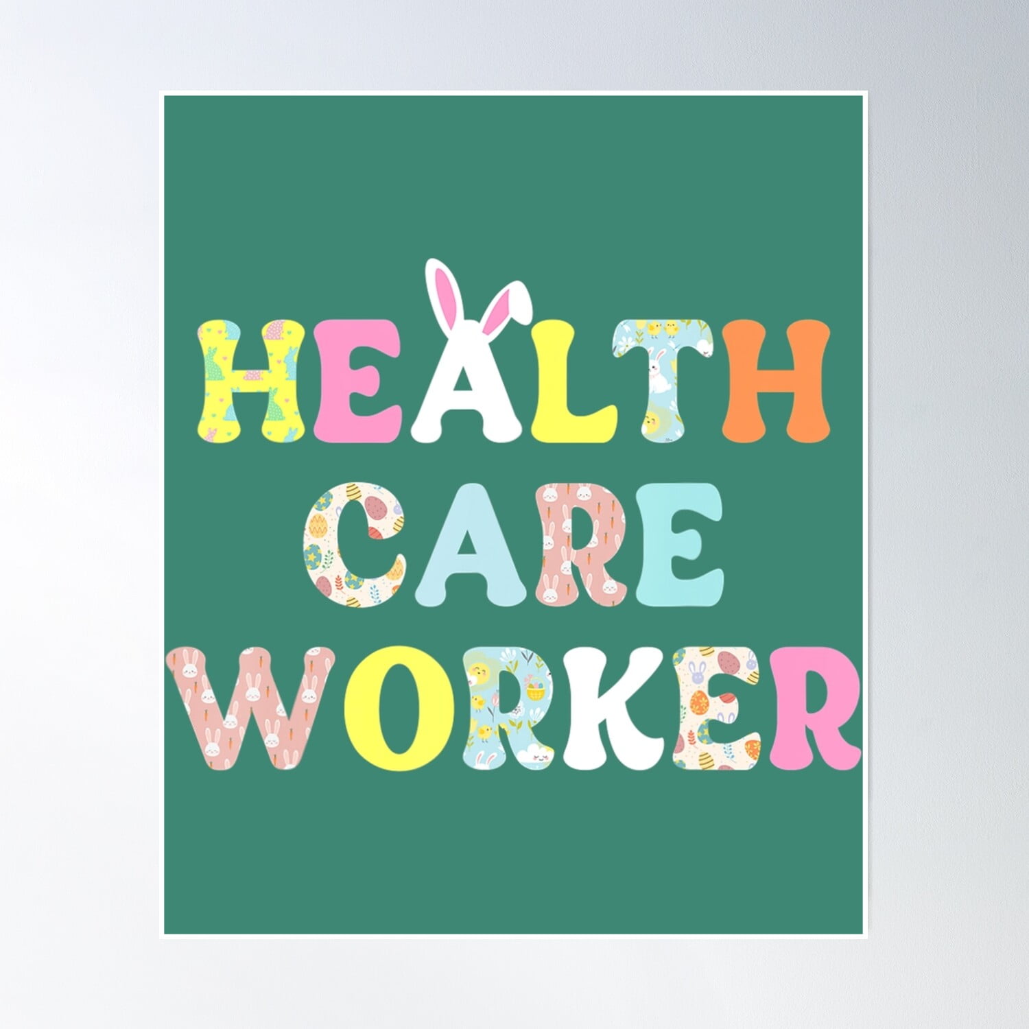 Cute Health Care Worker Stethoscope Scrub Poster Wall Art, Modern Wall ...