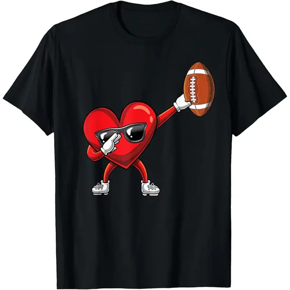 Cute Heart Dab Football Fan Unisex Short Sleeve Graphic Tee - Walmart.com