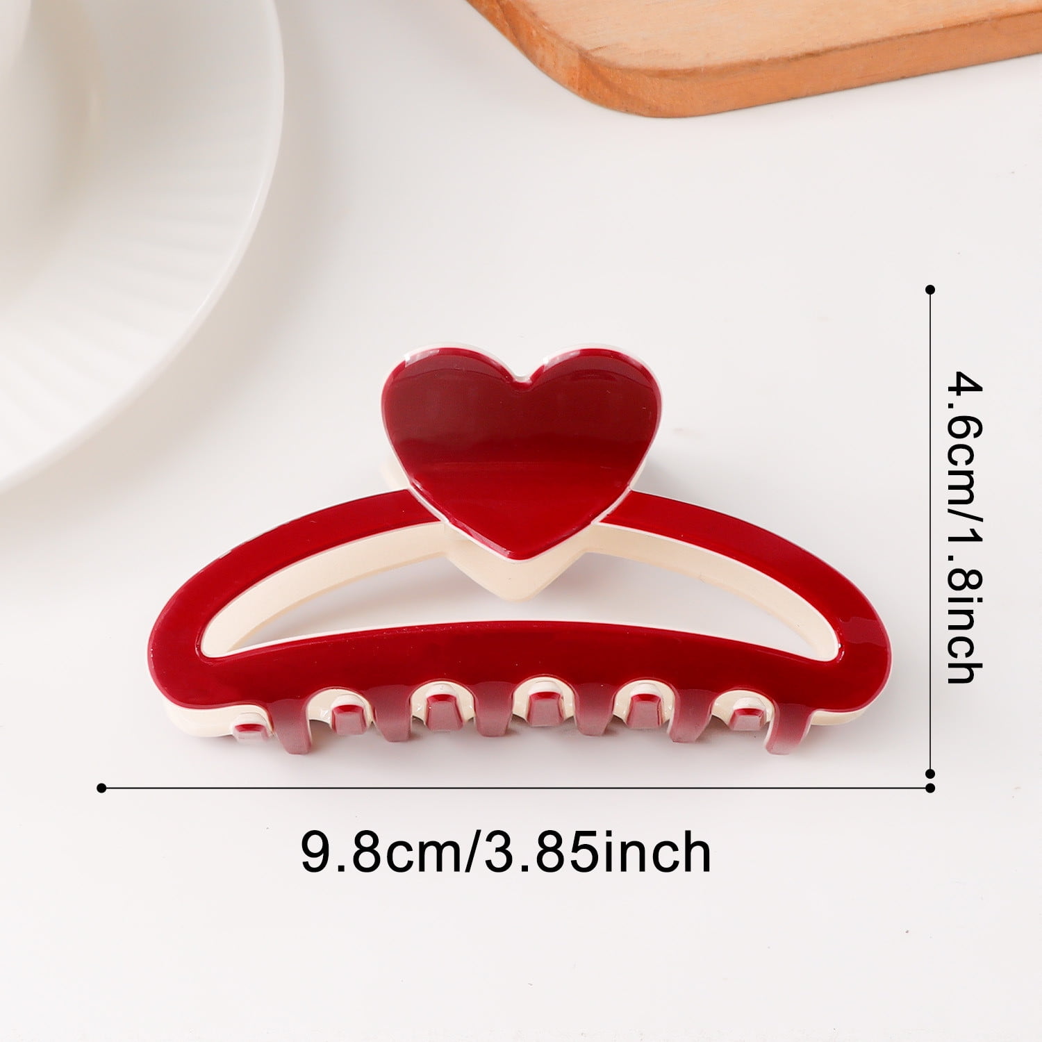 Cute Heart Hair Claw Clip, Hair Clips for Thick Thin Curly Long Hair ...