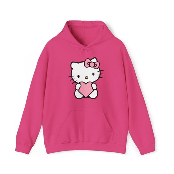 Cute Heart Hello Kitty Unisex Cotton Blend Hoodie Sweatshirt Kawaii Cartoon Gift - Heliconia ...