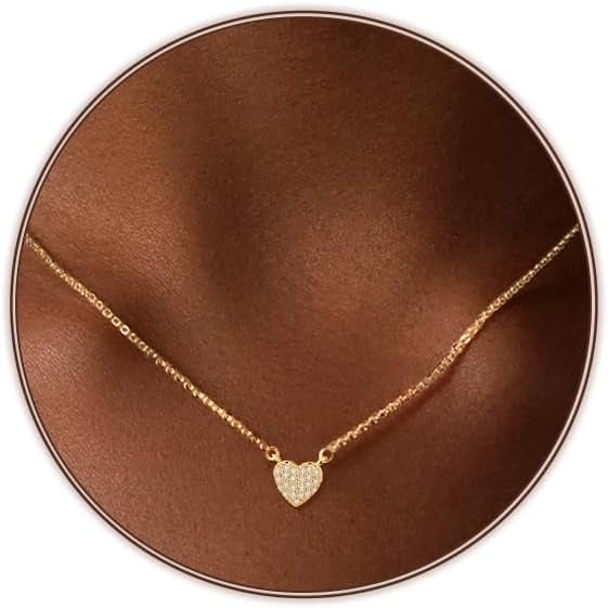 Cute Heart Necklace for Women Gold/Silver Plated Heart Pendant Choker ...