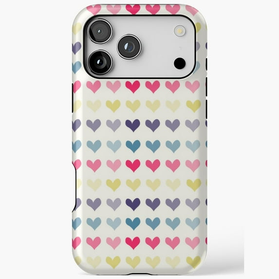 Cute Heart Pattern Love Art iPhone Case 17 to 11 Pro Max - Walmart.com