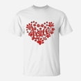 Cute Heart Paws Print Valentine Present For Dog Cat Lovers TShirt ...
