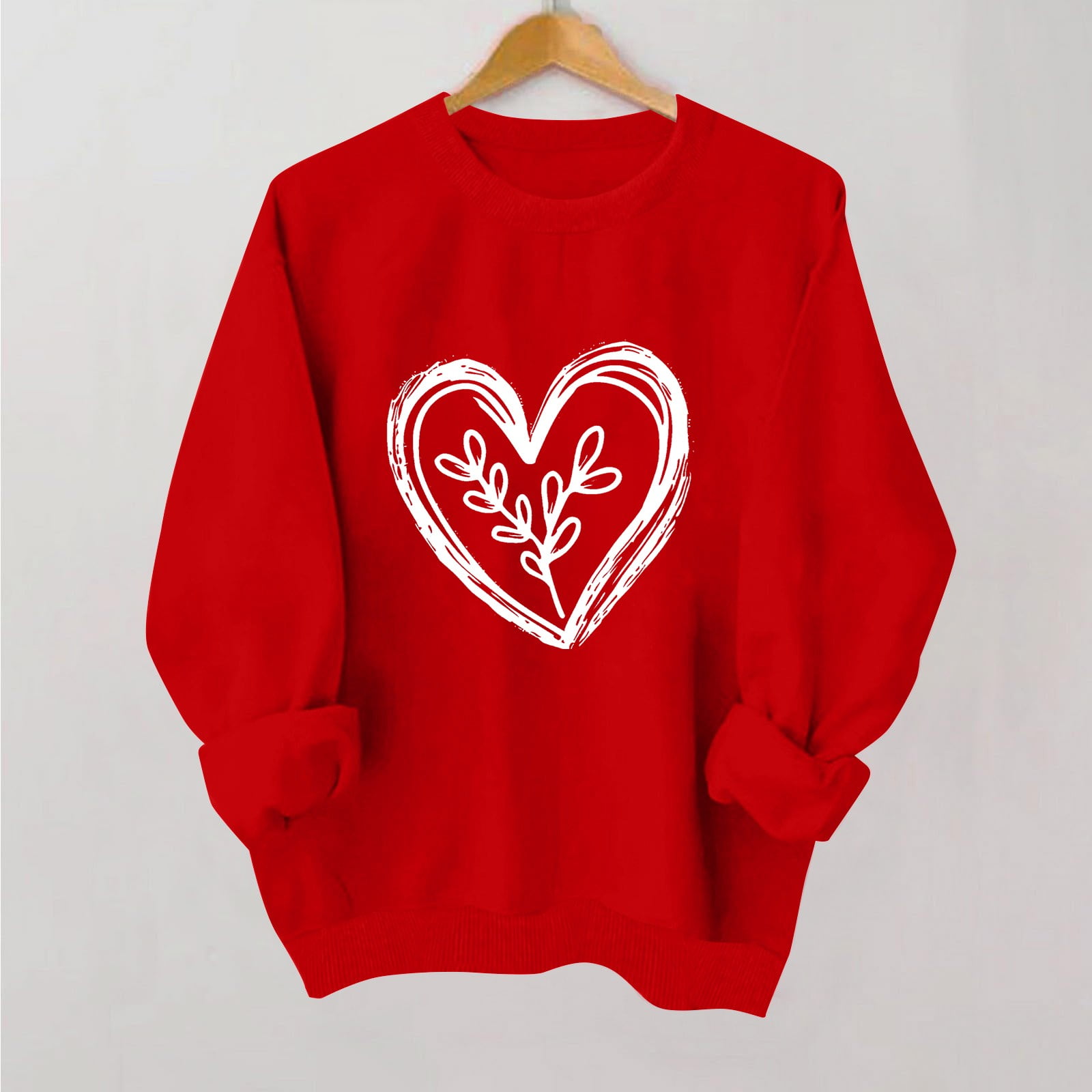 Cute Heart Print Pullover Hoodie Valentine's Gift Idea for Her ...