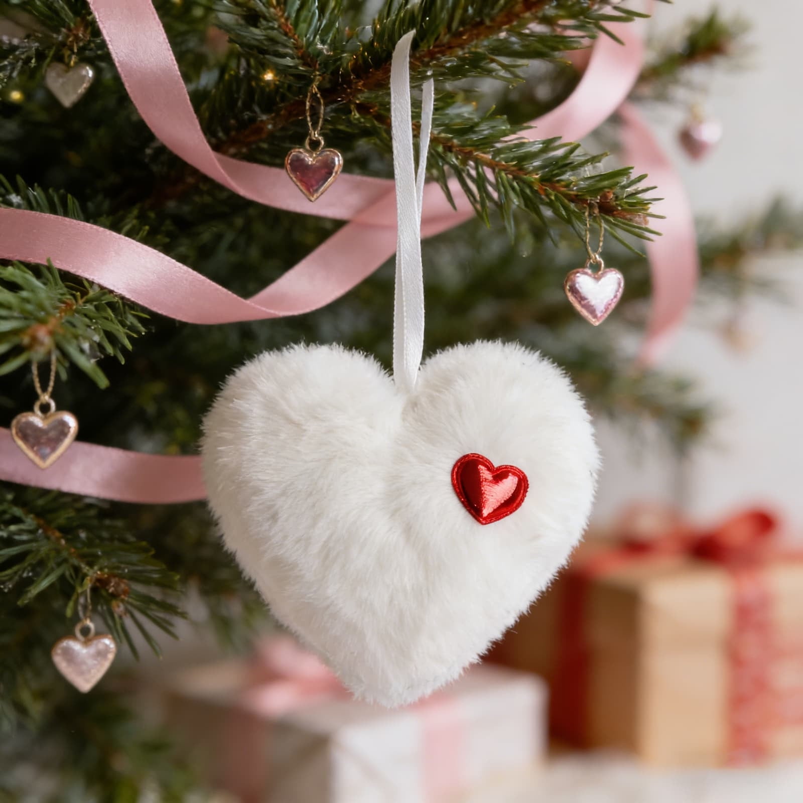 Cute Heart Shaped Ball Hanging Ornament, Plush Love Ball Pendant ...