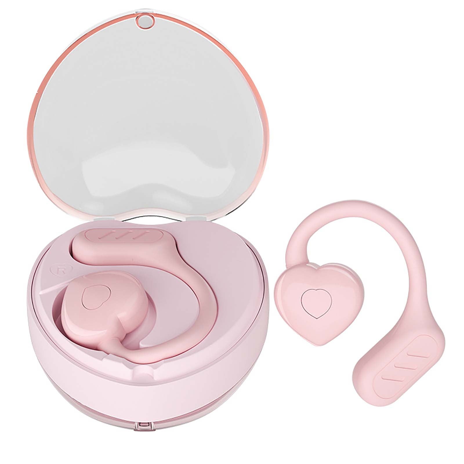 Cute Heart Shaped Wireless Earbuds Open Ear Headphones Wireless ...
