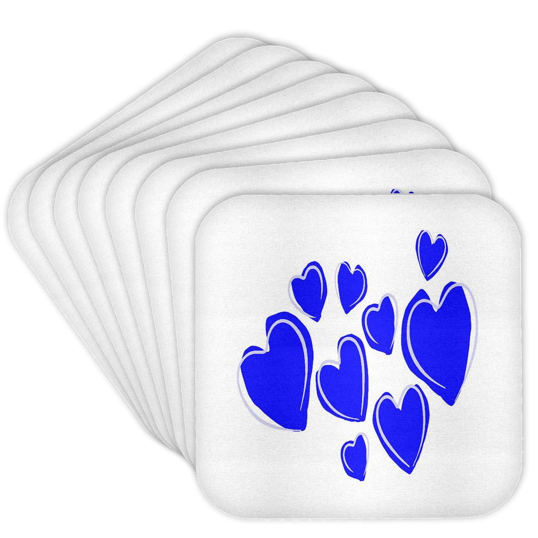 3drose, Cute Hearts Hand Drawn Bold Blue Romantic Doodle, Set of 8 ...