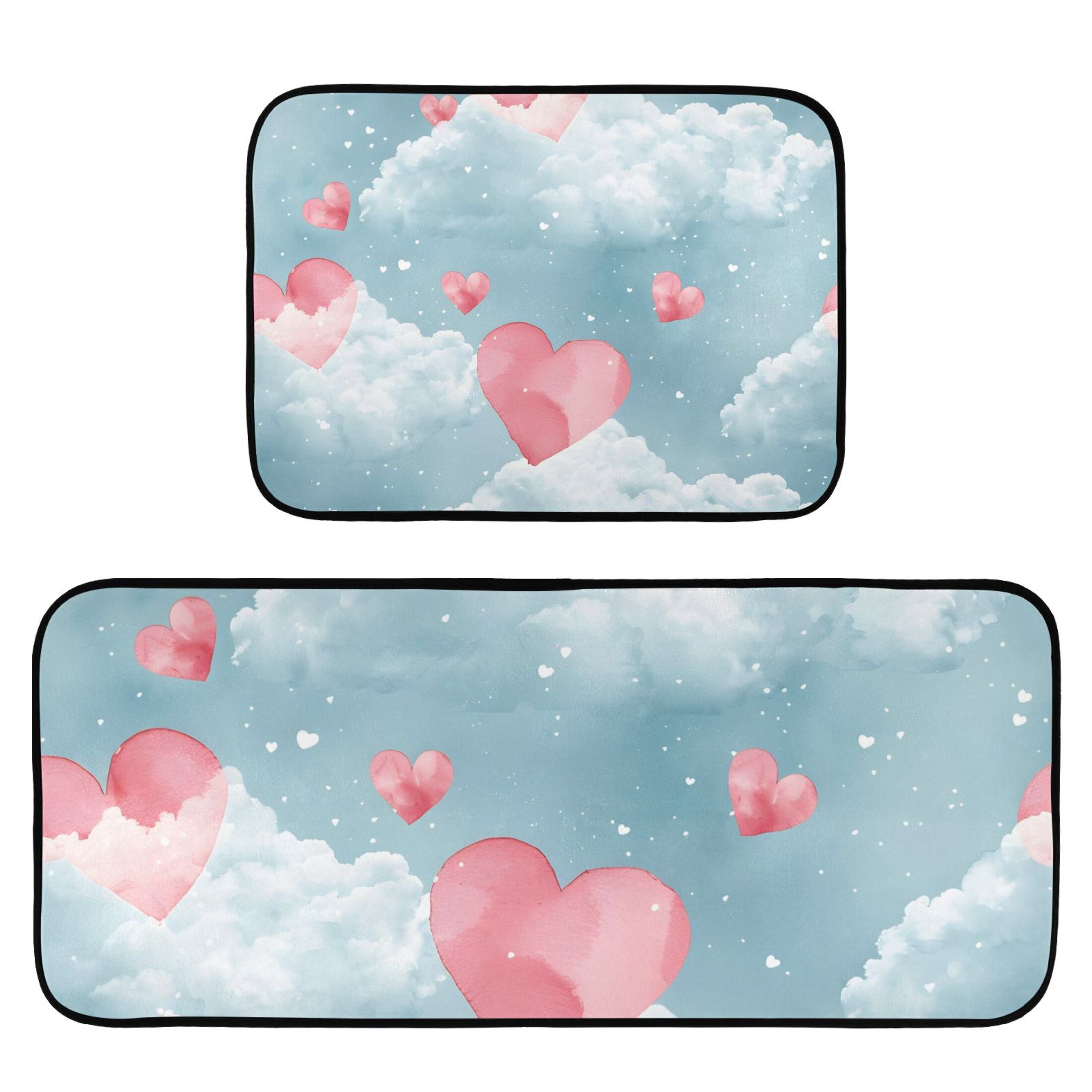 Cute Hearts in The Clouds Rug Carpets Floor Mats Non-slip Water ...