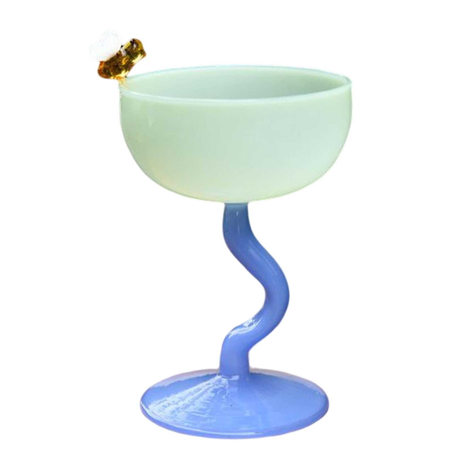 Cute Heat Resistant Footed Small Colored Glass Milkshake Glass Goblet ...