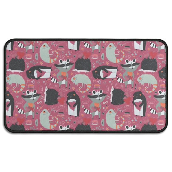 Cute Hedgehog and Animals Door Rugs,Washable Non Slip Door Mats Indoor ...