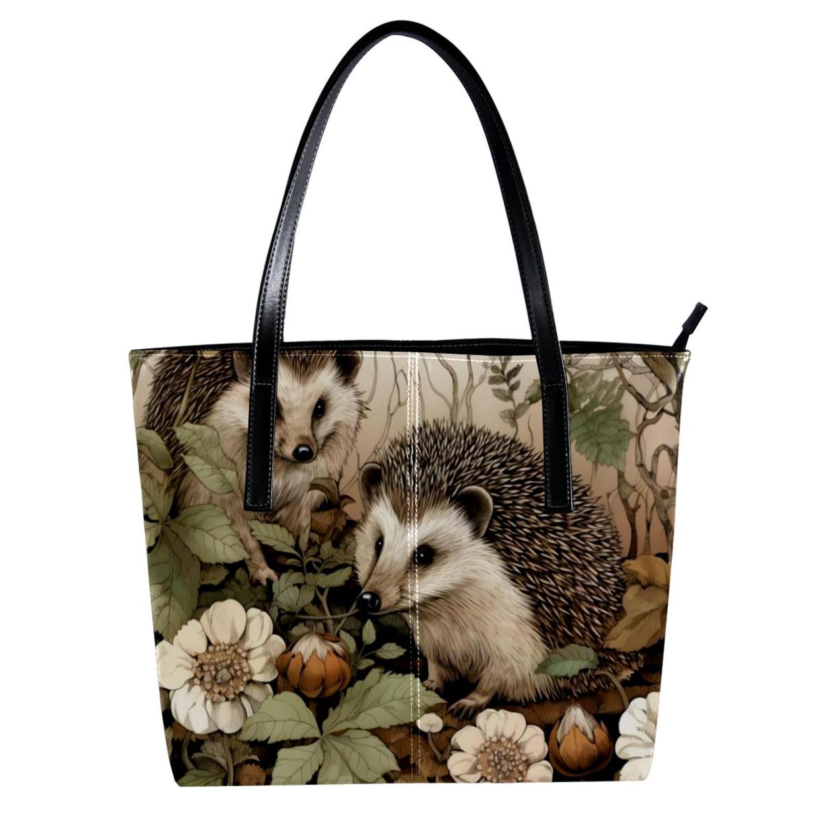 Cute Hedgehog Animals Leather Stitching Handbag High Quality Fashion ...