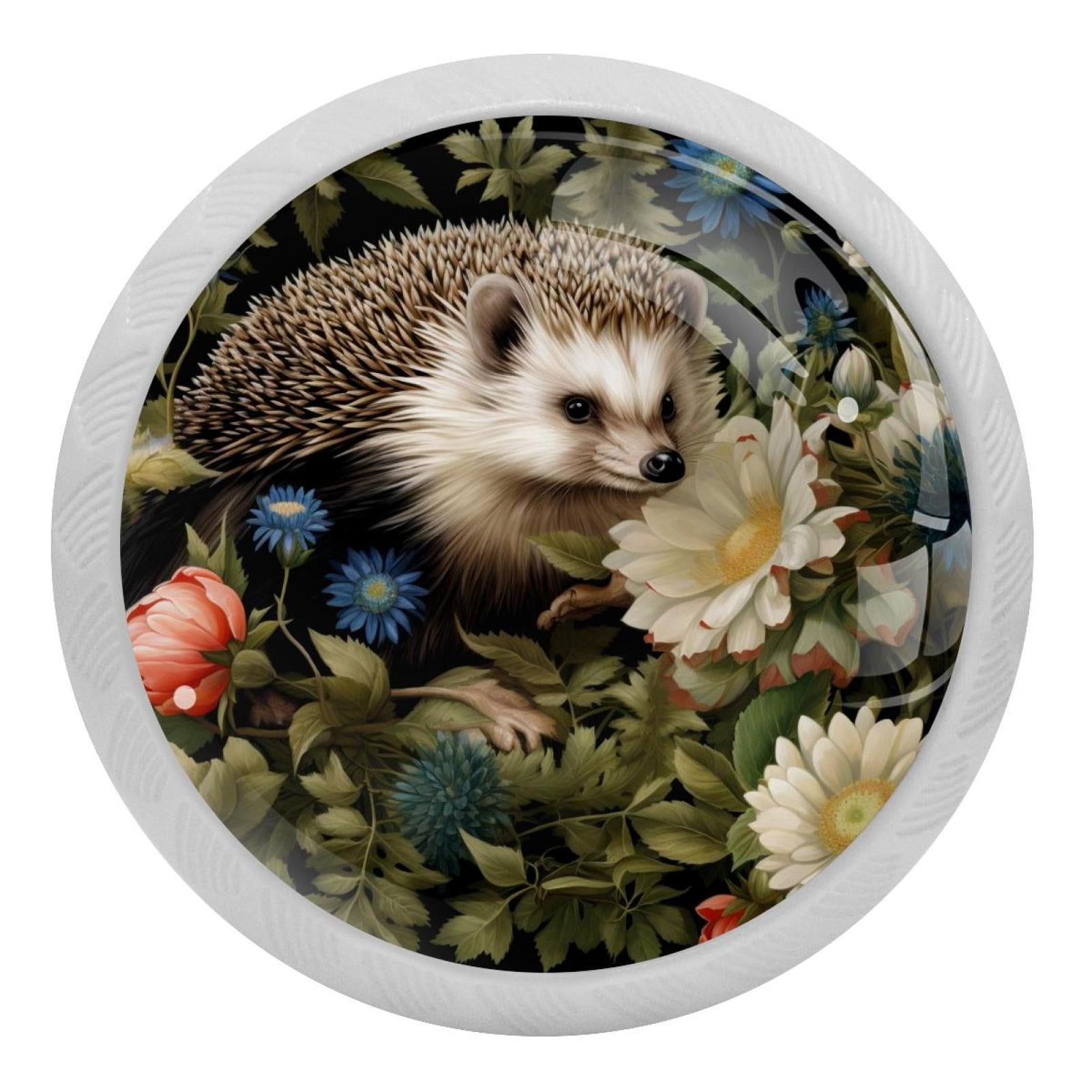 Cute Hedgehog Animals Pattern 4PCS Cabinet Knobs Pulls Fluorescent ...