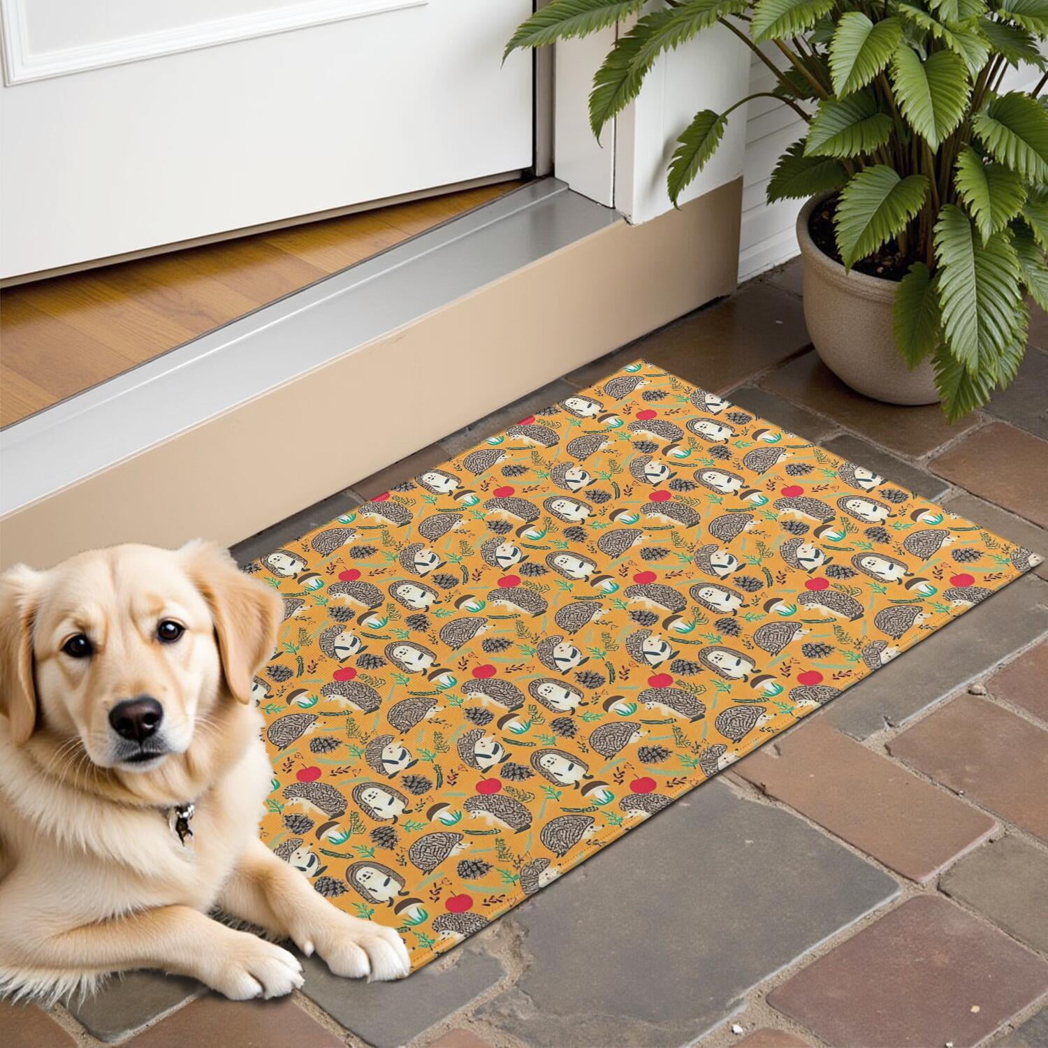 Cute Hedgehog Apple Mushroom Door Rugs,Washable Non Slip Door Mats ...