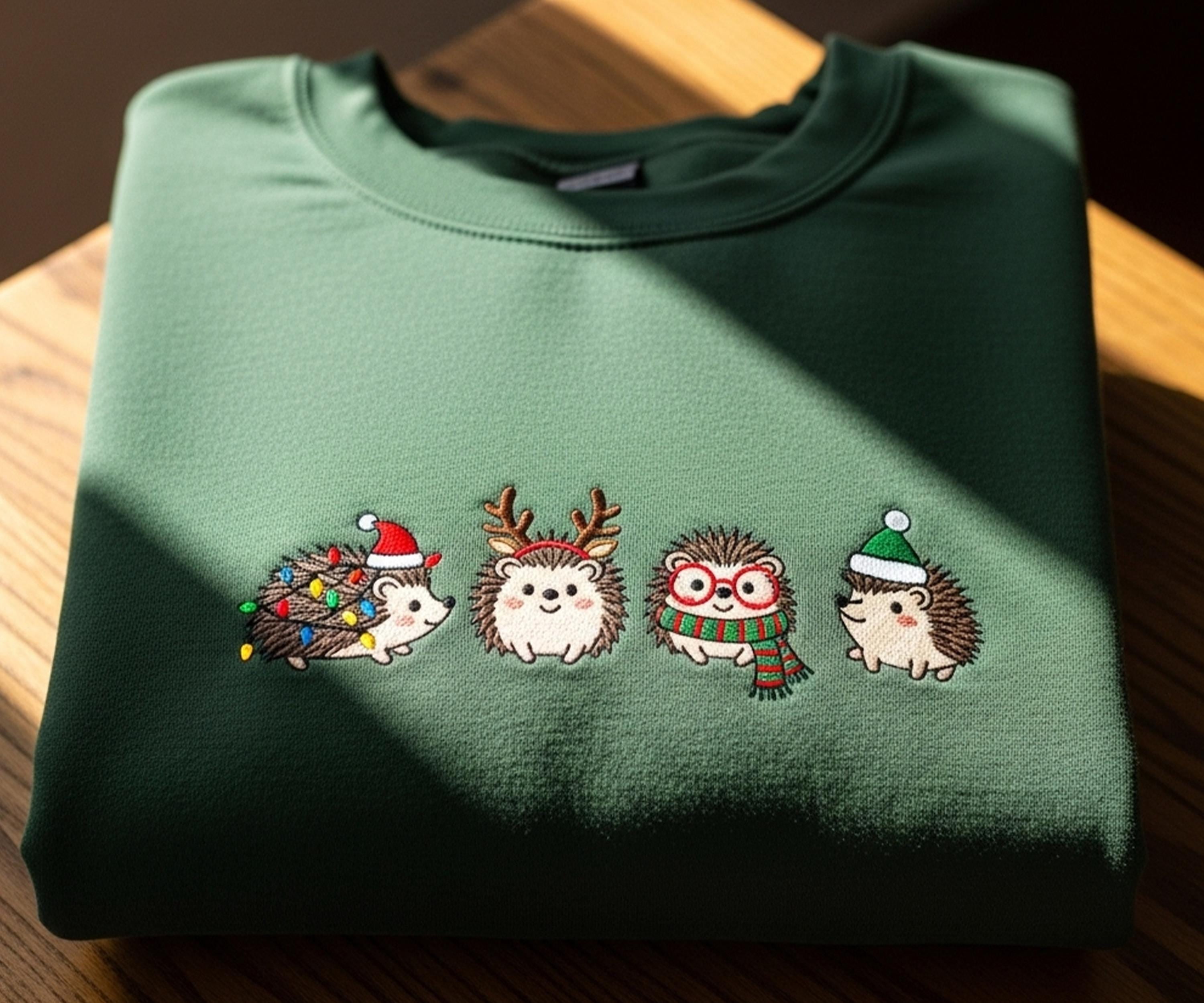 Cute Hedgehog Christmas Sweatshirt | Kawaii Holiday Animal Sweater ...