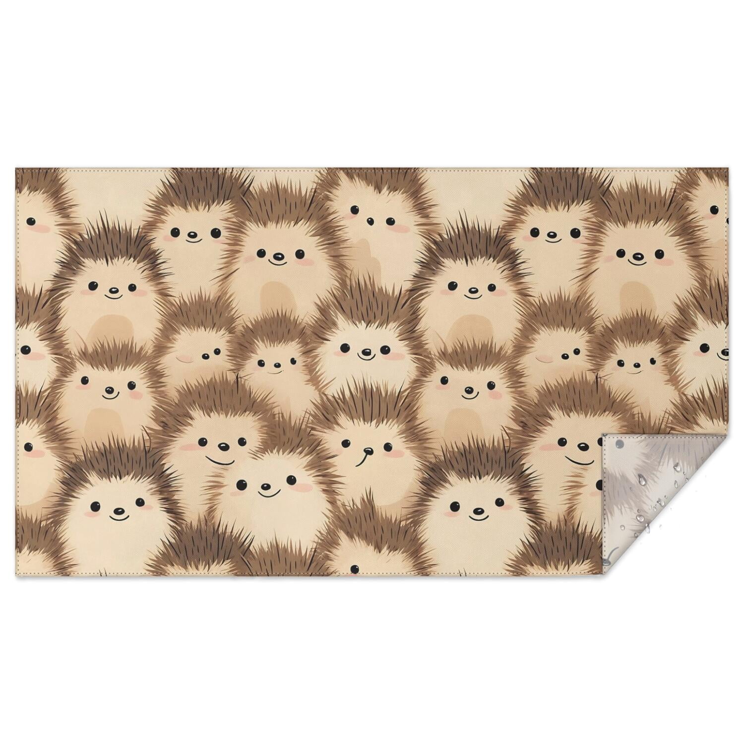 Cute Hedgehog Pattern Rectangle Tablecloth 60"x102",Waterproof ...