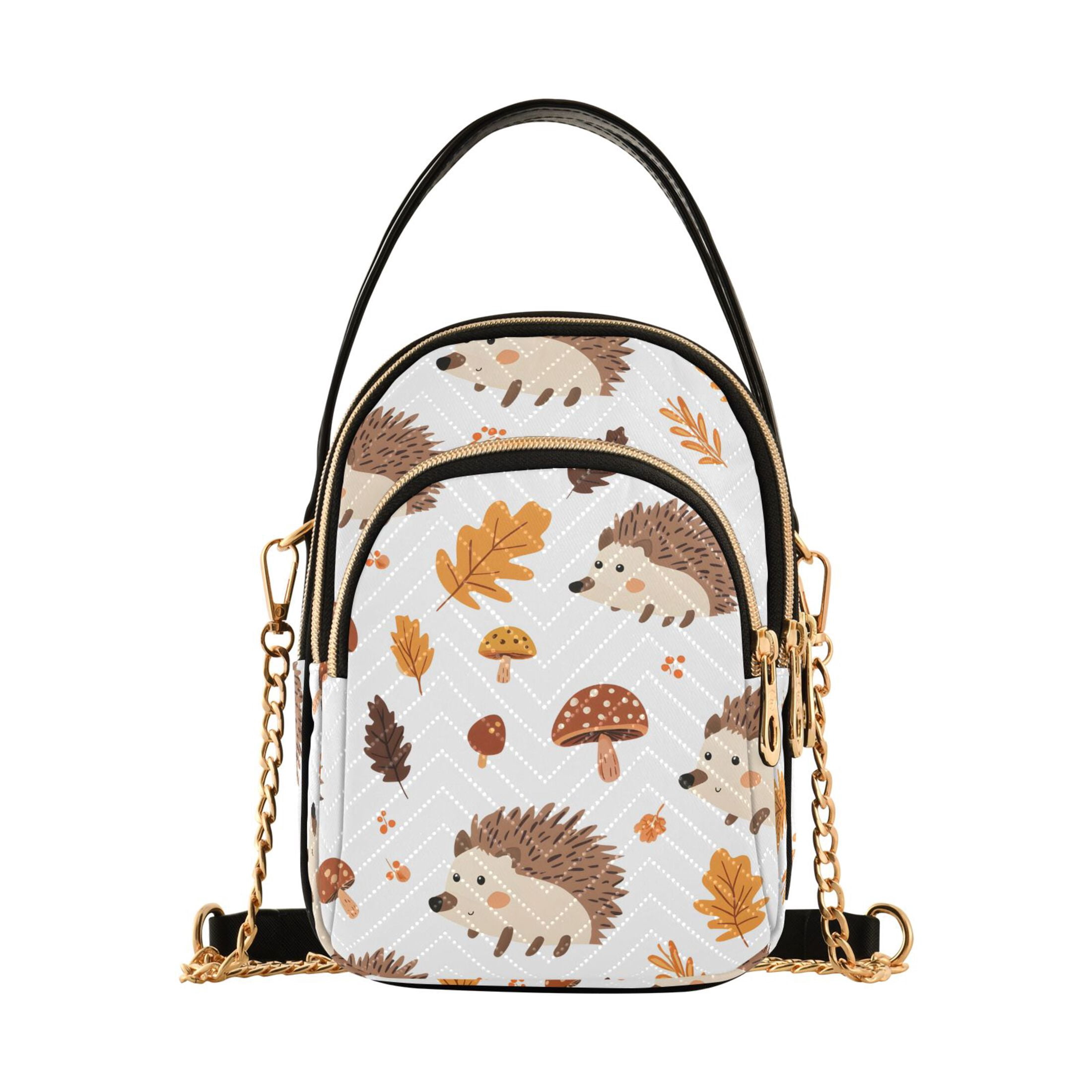 Cute Hedgehog Pattern Women's Crossbody Handbags Leather Crossbody Bags ...