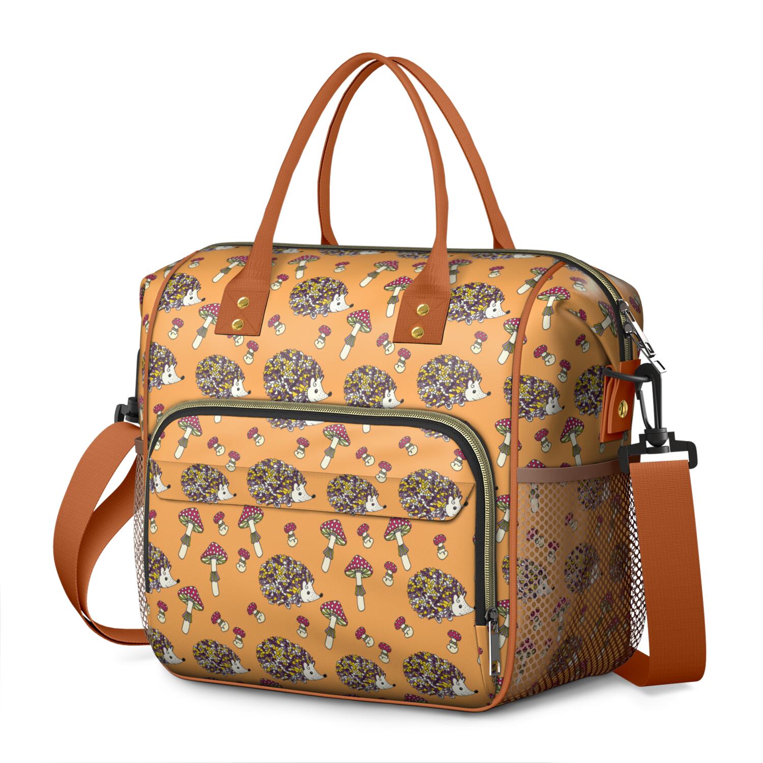 Cute Hedgehog Print Insulated Lunch Bag for Women, Adorable Cartoon ...