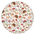 Cute Hedgehogs and Red Mushrooms Snails Pattern Round Fitted Tablecloth ...