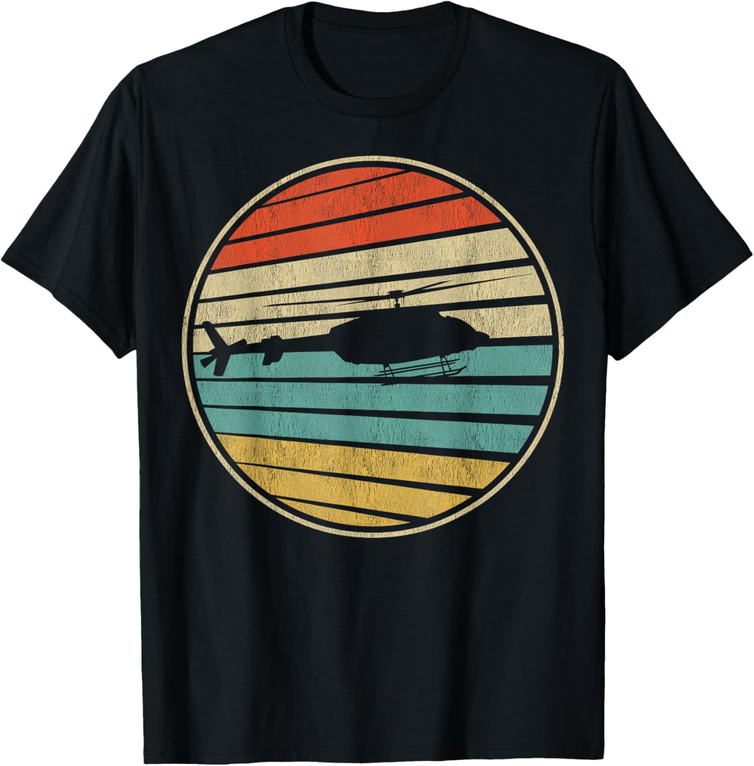 Cute Helicopter Gift Retro Vintage 70s 80s Helicopter Pilot T-Shirt ...