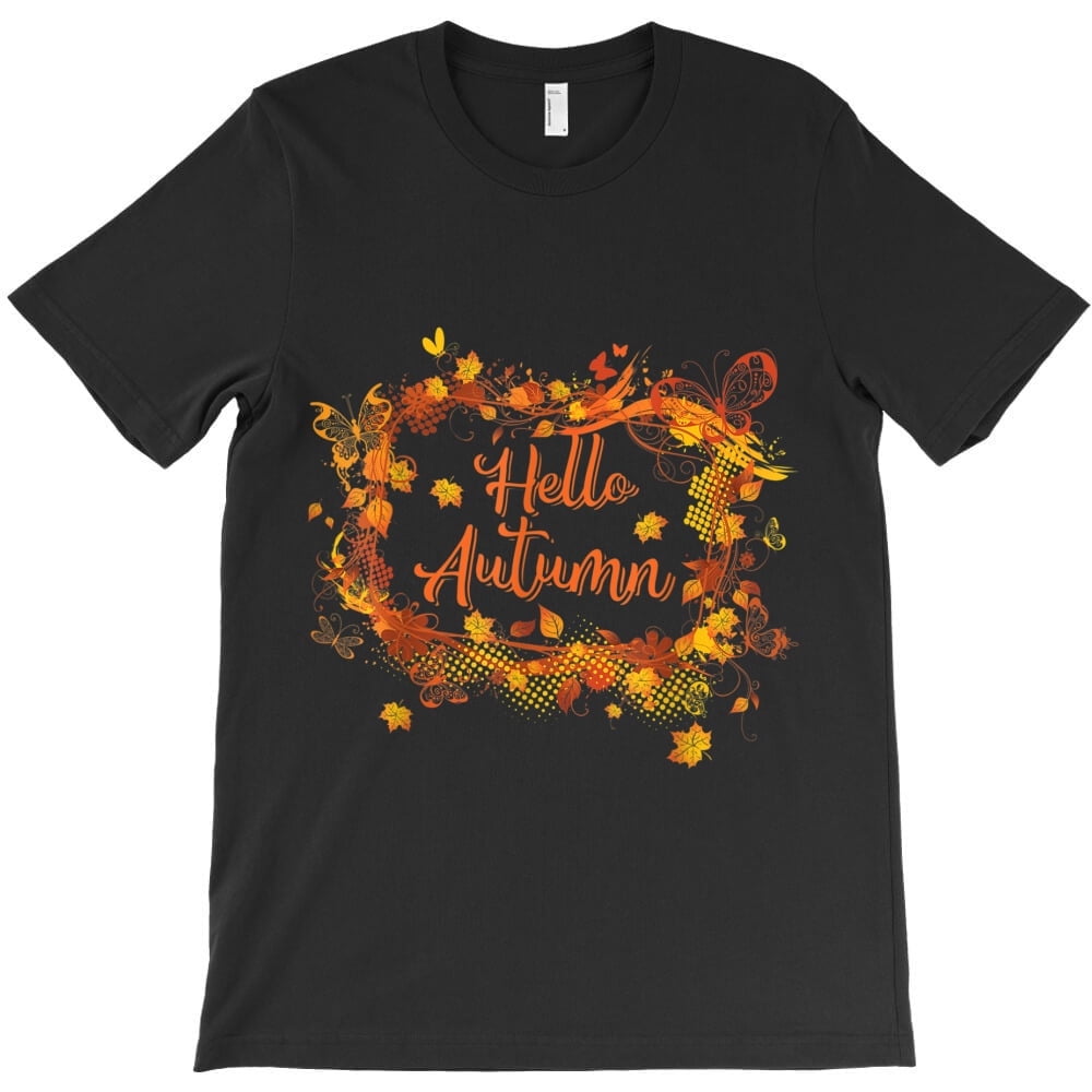 Cute Hello Autumn Season Thanksgiving And Fall Color Lovers Themed ...