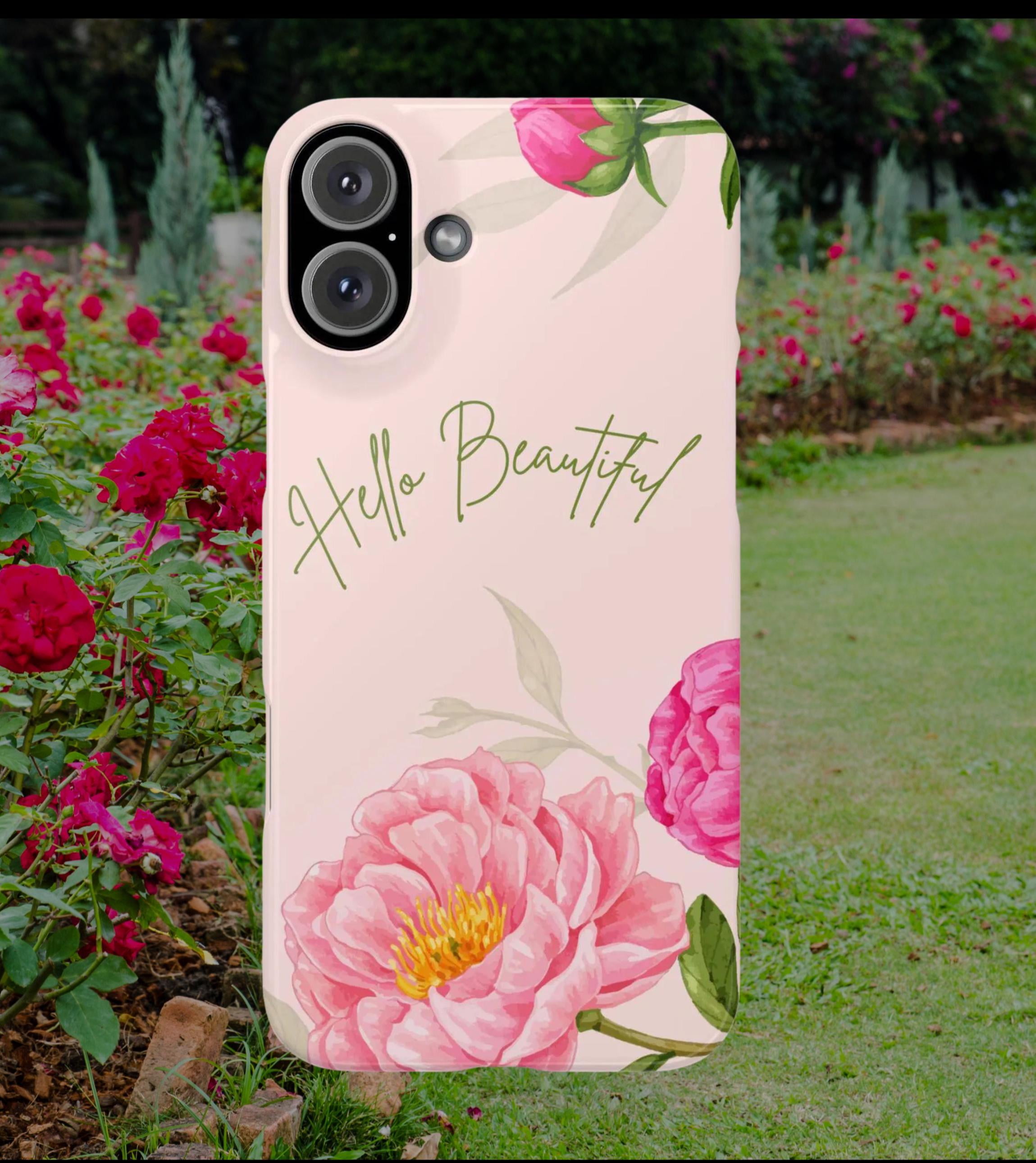 Cute Hello Beautiful Floral Phone Case Cottagecore iPhone 17 11 12 13 14 15 16 Pro Max - Walmart.com