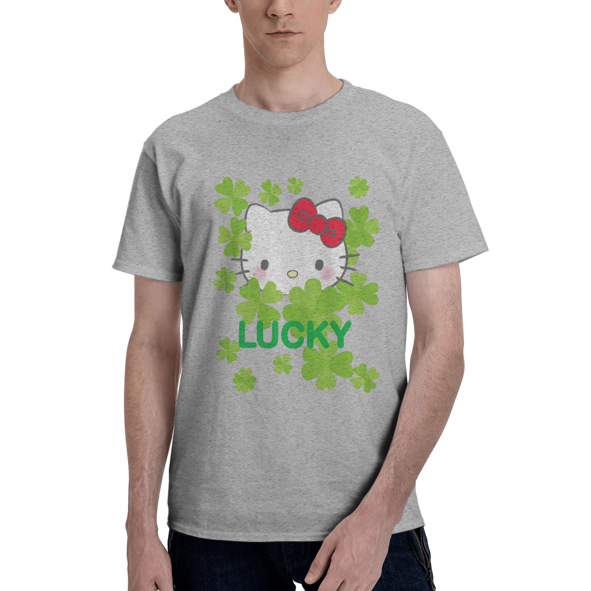 Cute Hello Cartoon Kitty(40) Shirts,Crew Neck,Short Sleeve,Graphic T ...