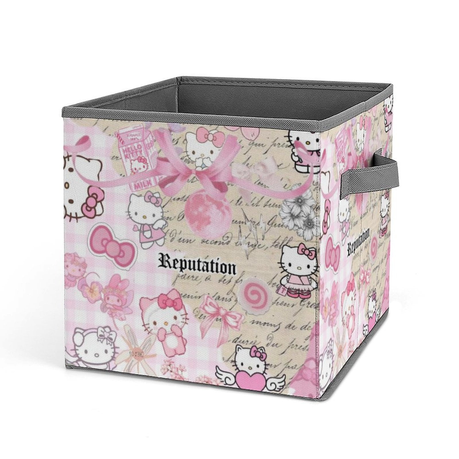 Cute Hello Kitty Capacity Collapsible Storage Bin, Anime Cartoon ...