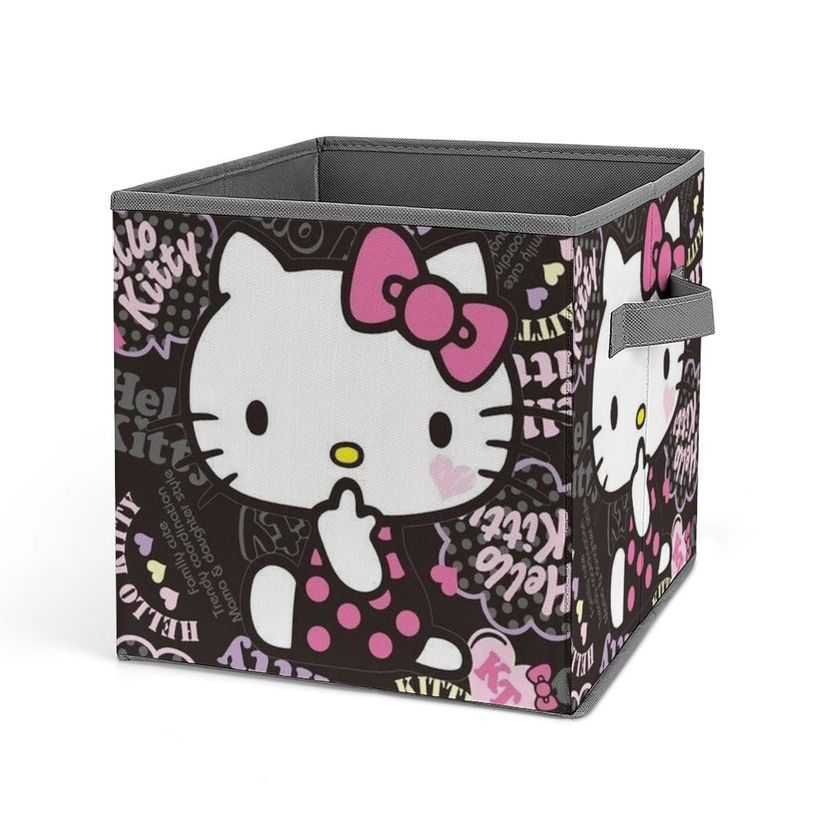 Cute Hello Kitty Capacity Collapsible Storage Bin, Anime Cartoon ...