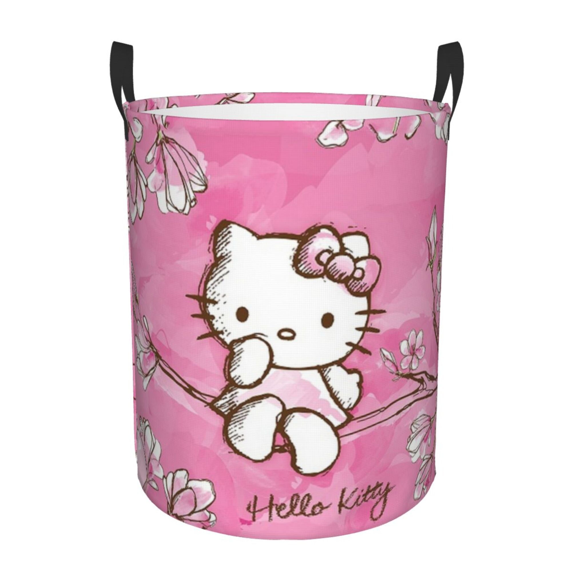 Cute Hello Kitty Large Laundry Hamper Basket Durable Oxford Fabric ...