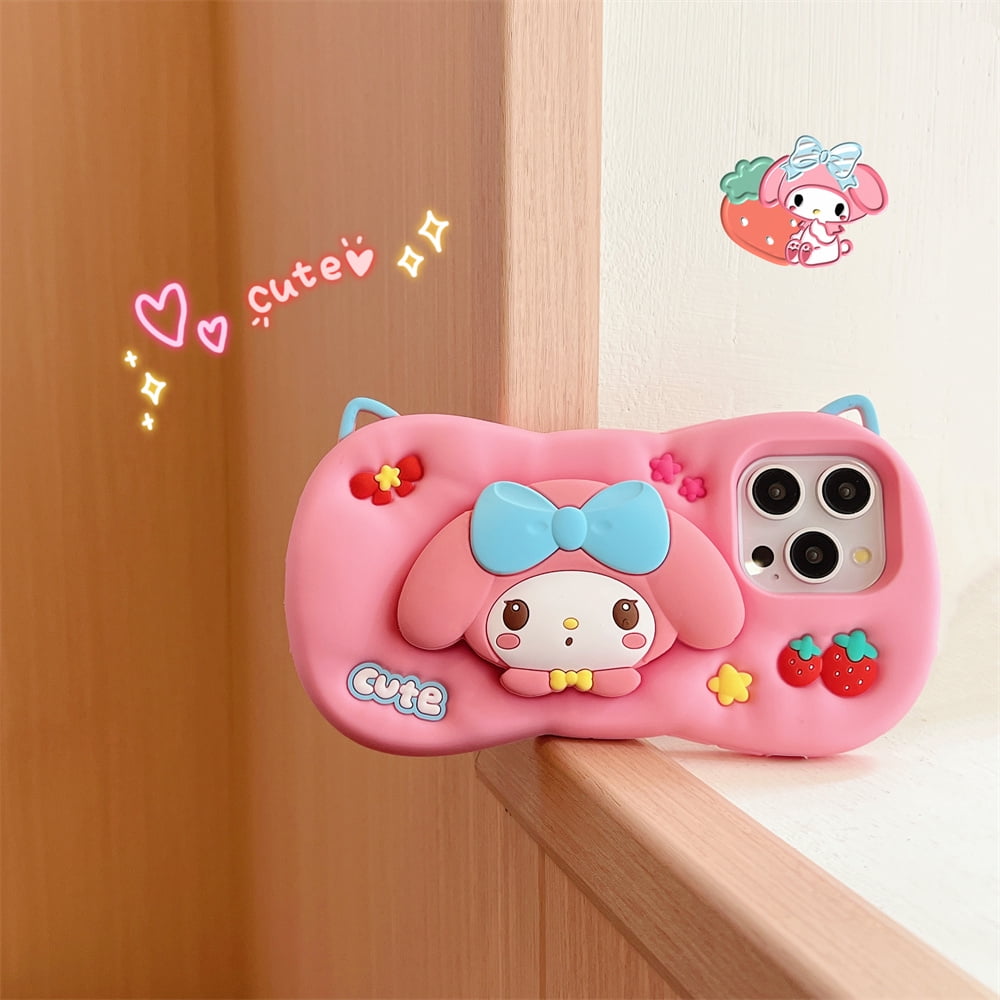 Cute Hello Kitty Melody Fold Stand Phone Case For iPhone 16 14 13 15 ...