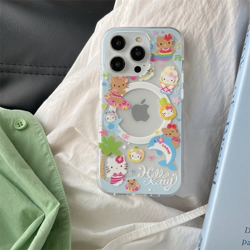 Cute Hello Kitty Mermaid Magsafe Wireless Charge Phone Case For iPhone ...