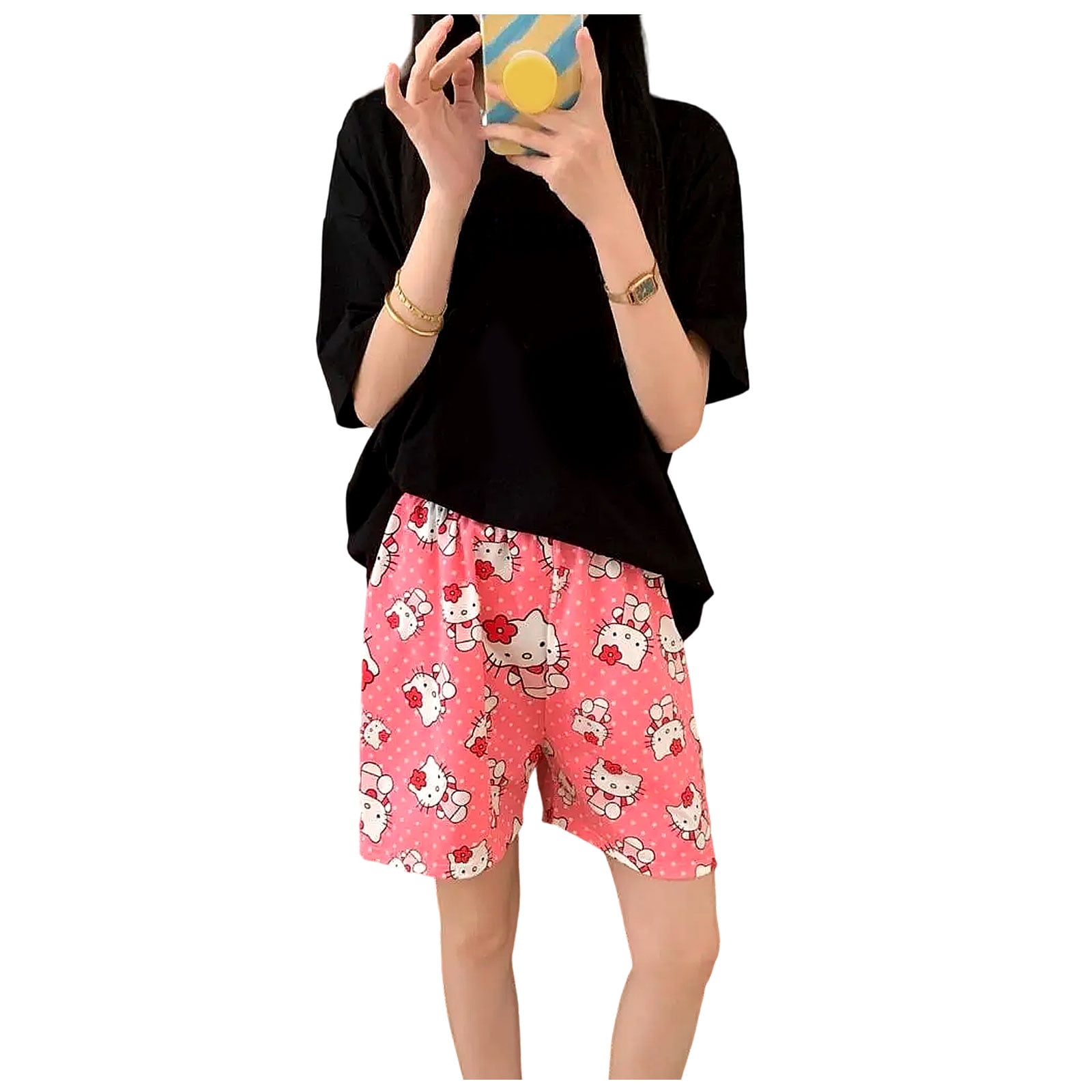 Cute Hello Kitty Pajama Pants for Womens Running Workout Athletic Gym ...