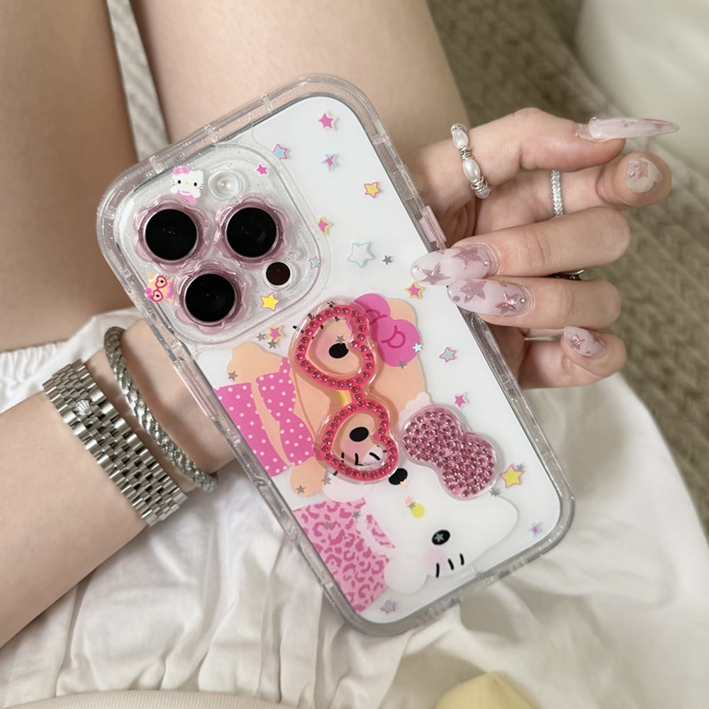 Cute Hello Kitty Phone Case For iPhone 14 15 16 Pro Max Protection Back ...