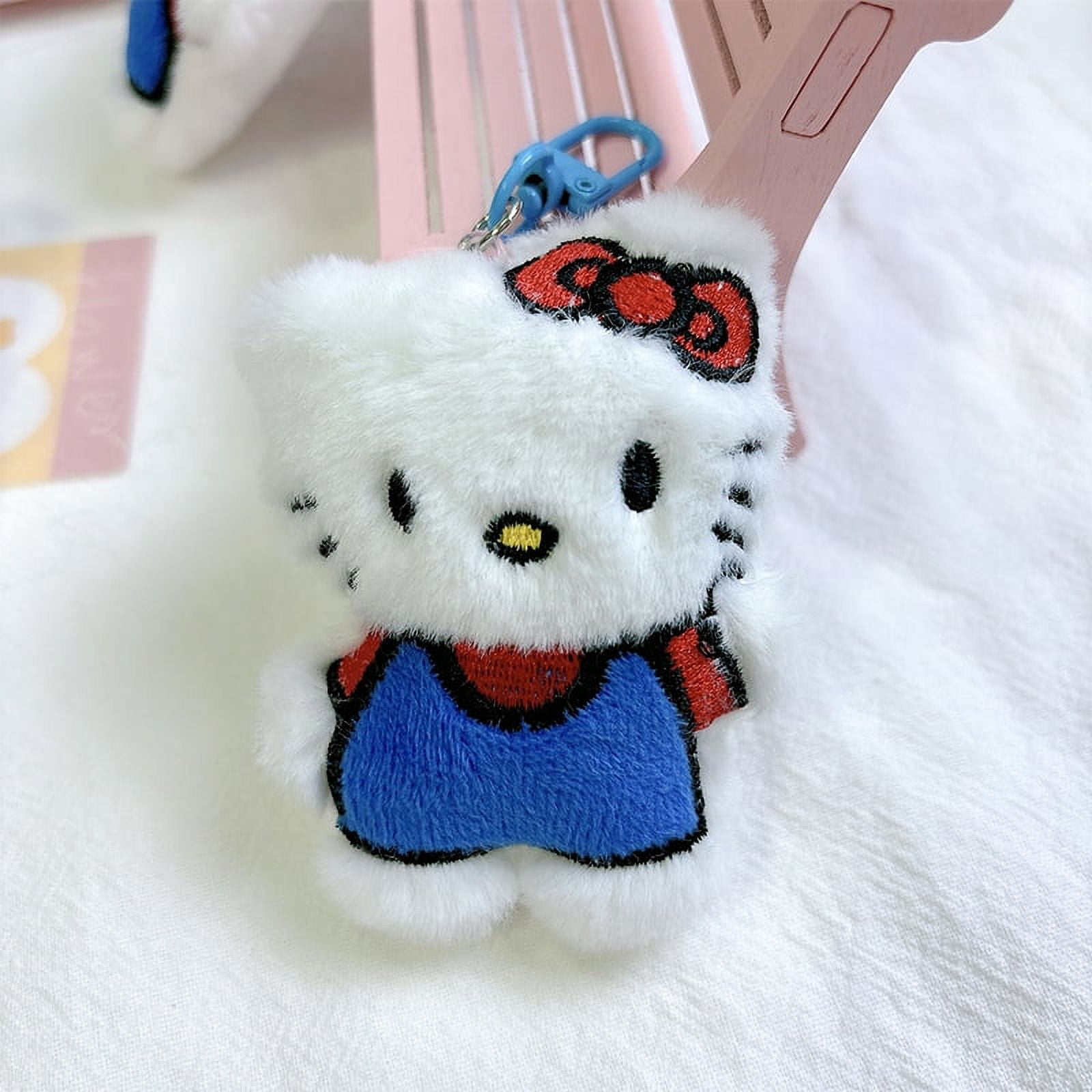 Cute Hello Kitty Plush Doll Keychain Cartoon Stuffed Kitten Doll Toys Lovely Backpack Pendant ...