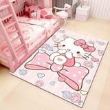 Cute Hello Kitty Print Cartoon Carpet Rug for Home Living Room Bedroom ...
