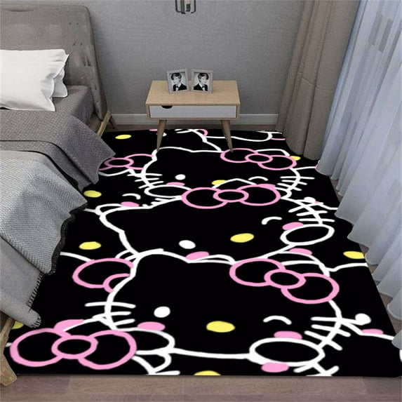 Cute Hello Kitty Rug Carpet for Bedroom Decor Bedside Soft Rug Iiving ...