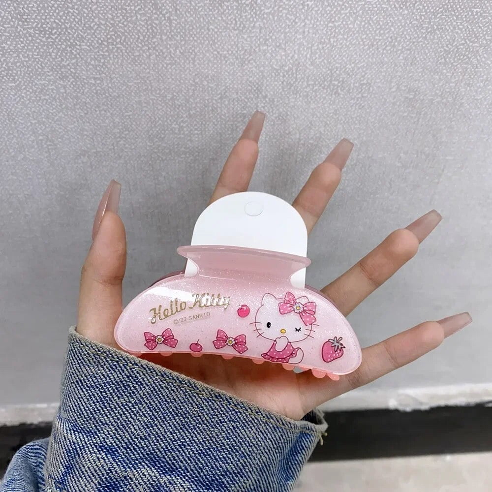 Cute Hello Kitty Sanrio Hair Claws For Women Kuromi Melody Hair Clip ...