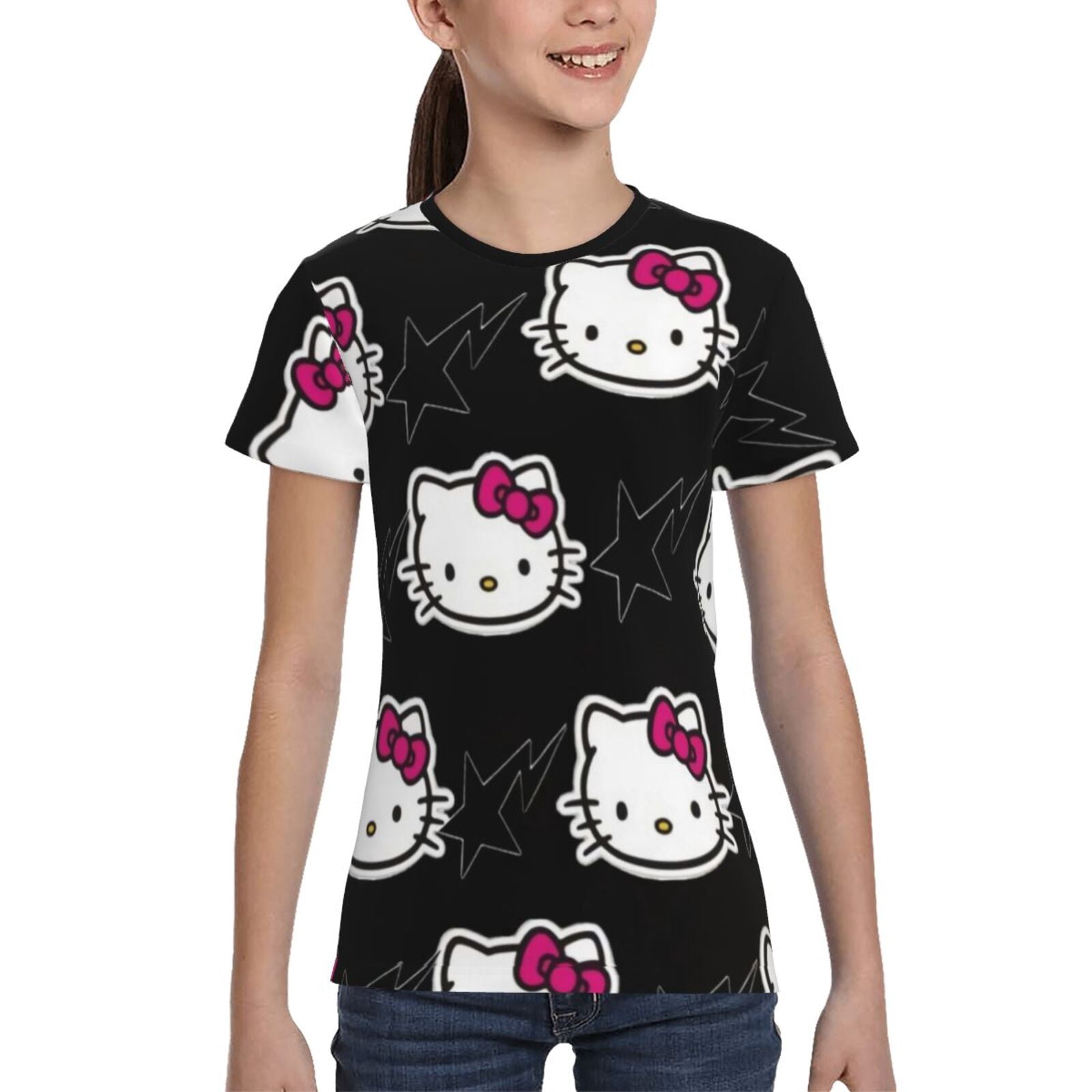 Cute Hello Kitty T-Shirt for Boys Girls Graphic Tees - Soft Cotton ...