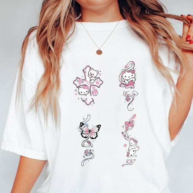 Cute Hello Kitty Tattoo Style Shirt, Cute Hello Kitty Shirt, Lovely ...