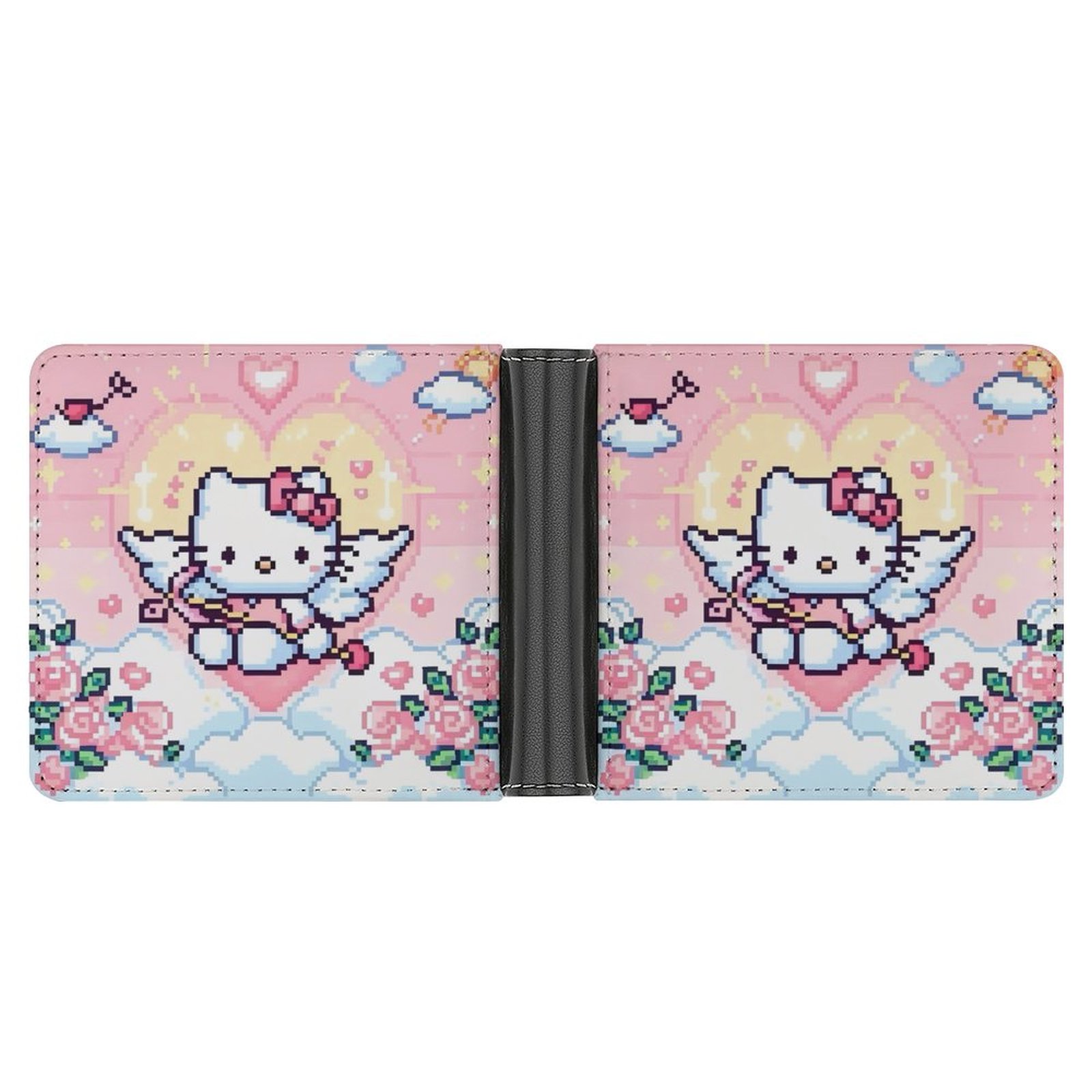 Cute Hello Kitty Wallet For Women Girls Purse Leather Bifold Wallet ...