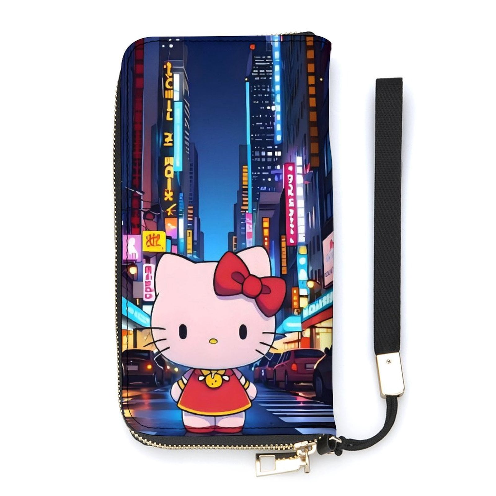 Cute Hello Kitty Wallet For Women Wristlet Purse Large Credit Card ...