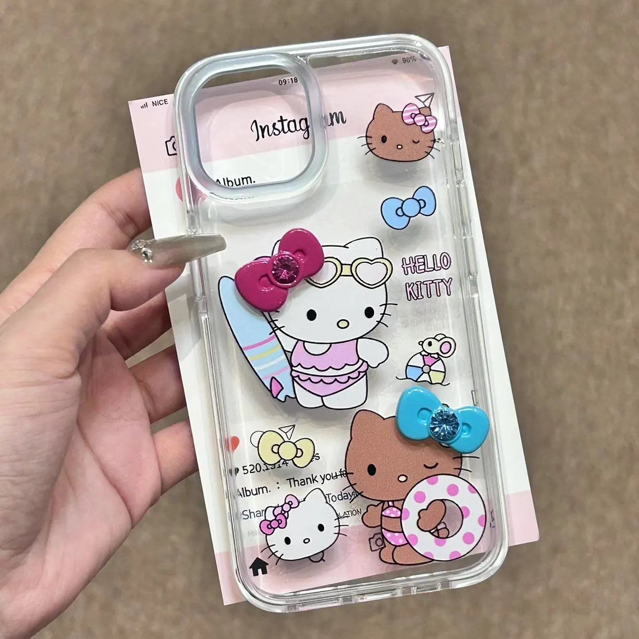 Cute Hello Kitty Y2K Cartoon Anime Phone Case For iPhone 16 15 14 13 12 ...