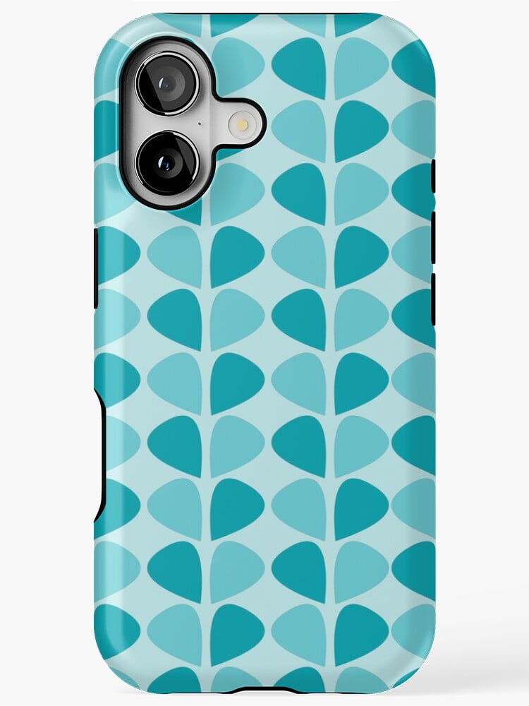Cute Herzblatter Teal Turquoise Blue iPhone Case 11 12 13 14 15 16 17 ...