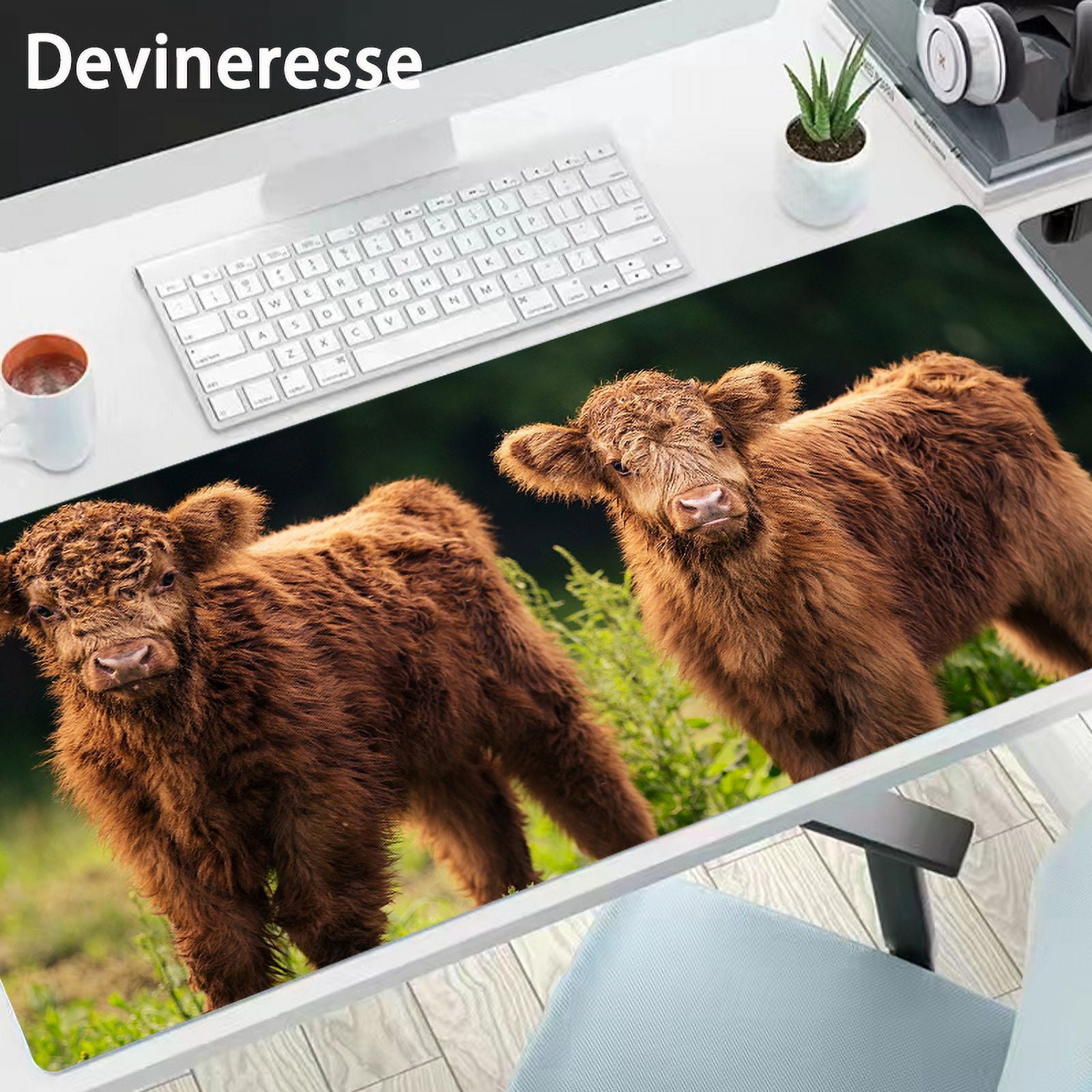 Cute Highland Cow Desk Mat Desk Pad Desk Decor Large Gaming Mouse Pad E ...