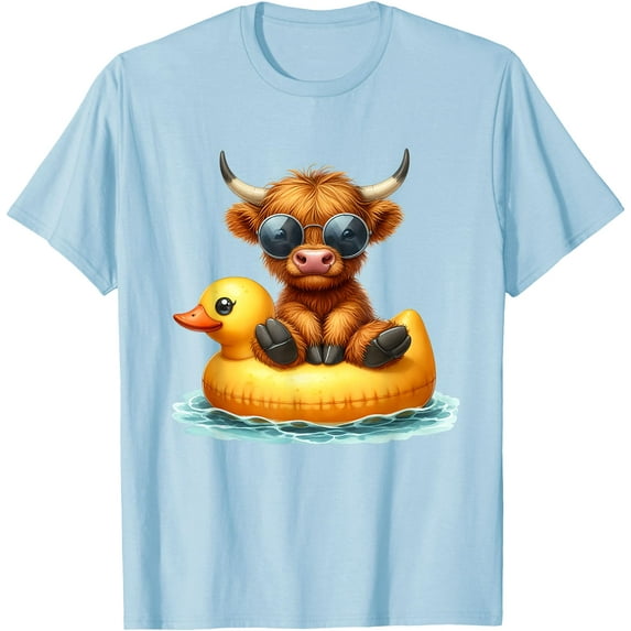 Cute Highland Cow Duck Pool Float Summer Vibes Swimming Softstyle ...