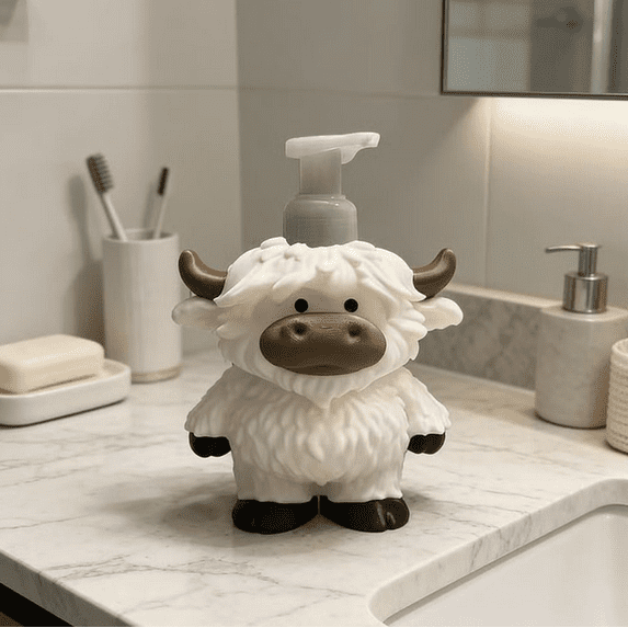 Cute Highland Cow Hand Soap Dispenser – 5.9" Refillable Pump Bottle ...