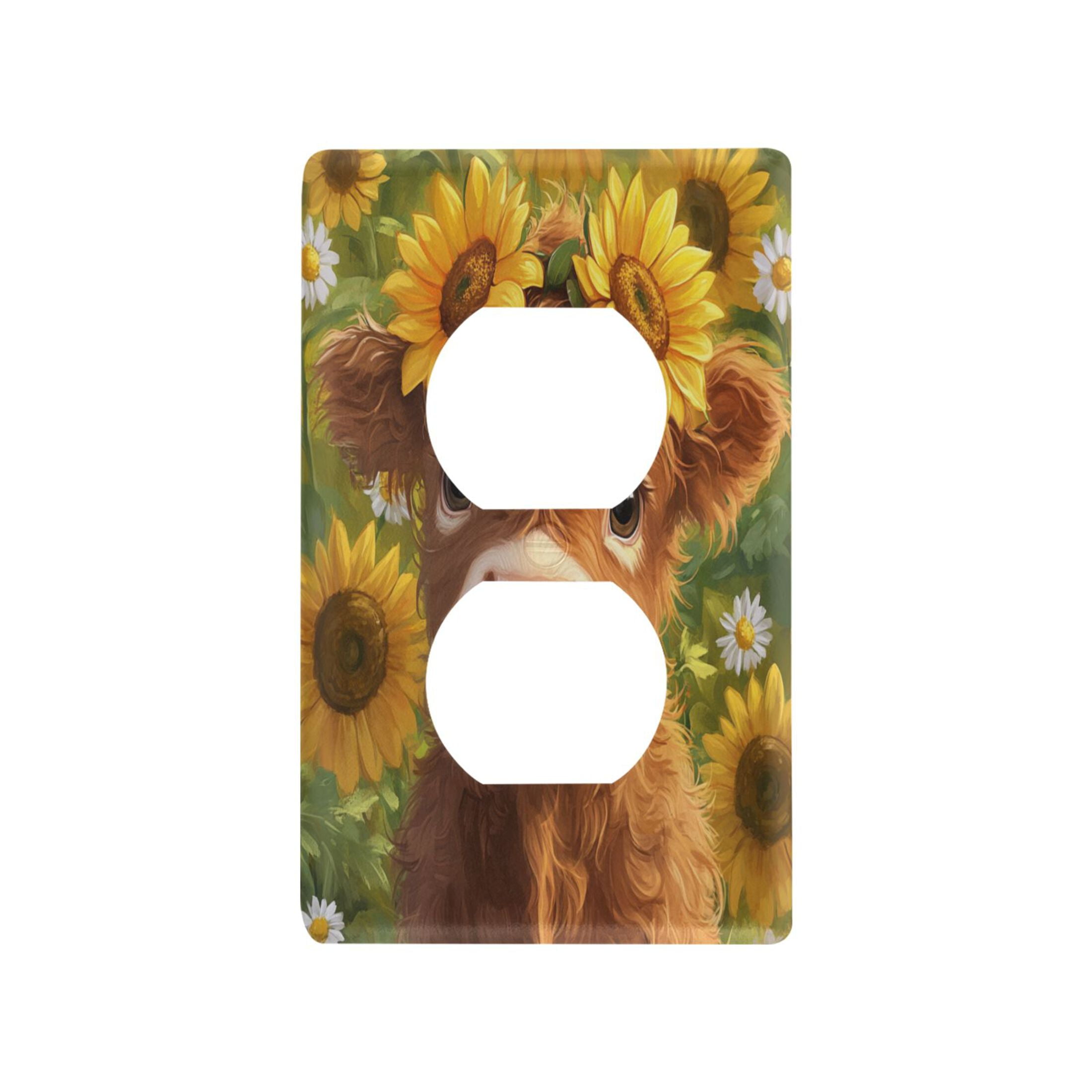 Cute Highland Cow Light Switch Cover Switch Plate Outlet Cover Plug ...