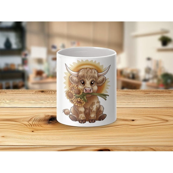 Cute Highland Cow Mug, Adorable Suower Cow Cup, KawaI1I Cow Lover Gift ...
