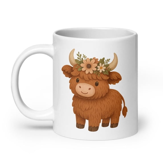 Cute Highland Cow Mug Highland Cow with Flower Crown B1Oho Farmhouse ...